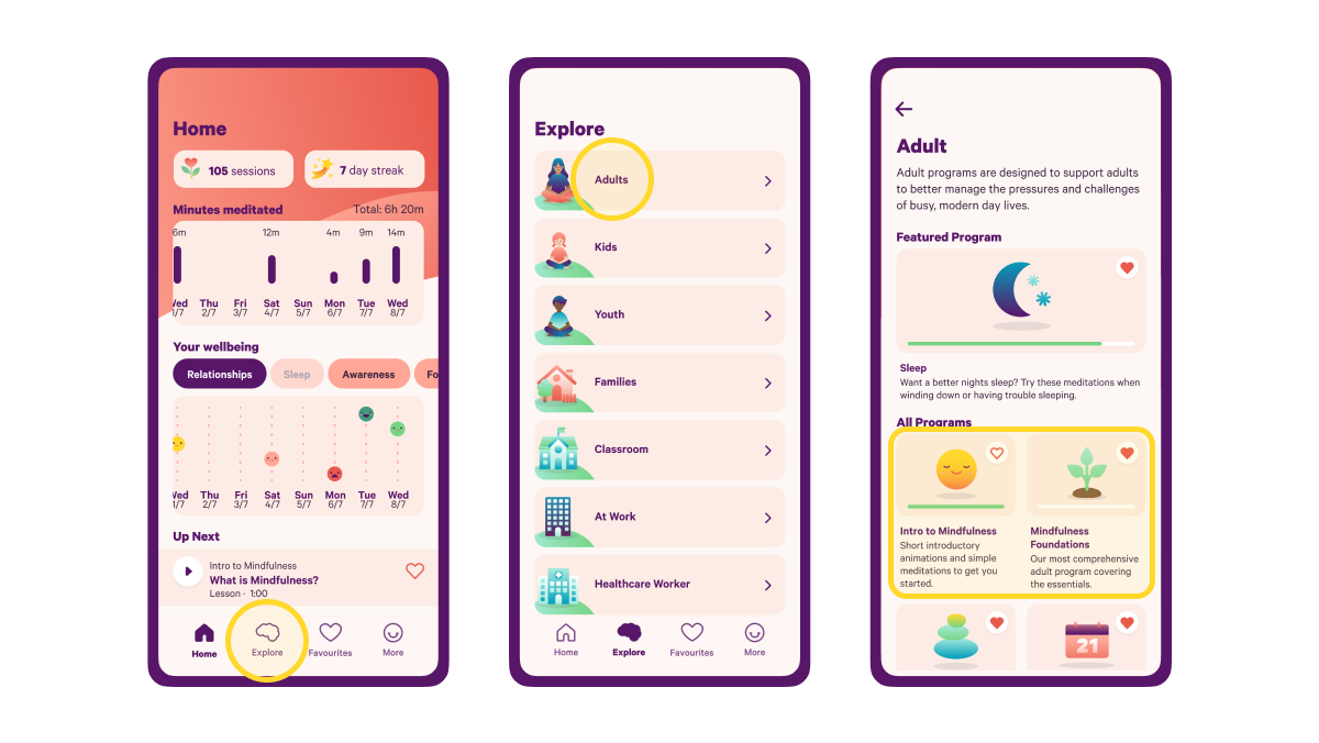Getting started with the Smiling Mind App