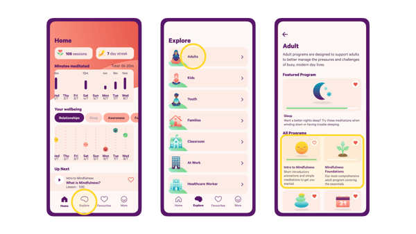 Getting started with the Smiling Mind App